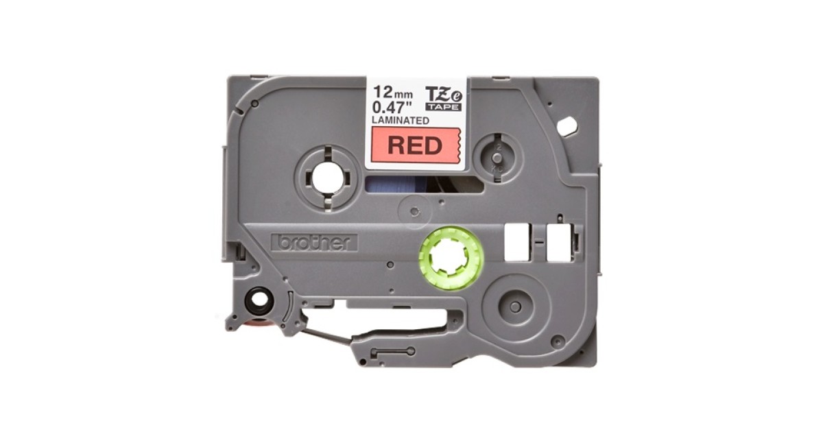 Băng giấy in nhãn cán màng Brother TZe-431 (12mm x 8m, đen/đỏ)